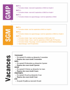 CALENDRIER UNIVERSITAIRE - IUT de Nîmes
